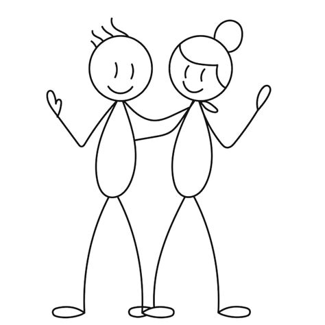 Premium Vector Stick Figure Man Woman Doodle Drawing Isolated