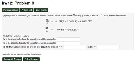Solved Hw12 Problem 8 Previous Problem Problem List Next