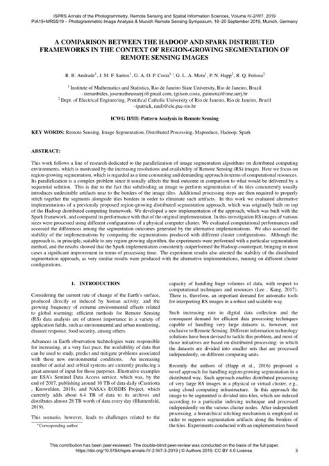 Pdf A Comparison Between The Hadoop And Spark Distributed Frameworks
