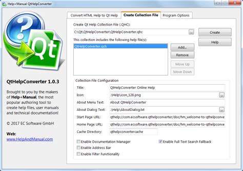 Qt Help Converter A Free Converter Application To Create Qt Help Files
