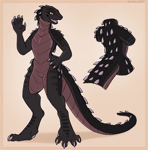 Rule 34 1girls 2017 Anthro Arm Raised Arm Up Back Spikes Black Body Black Scales Black Skin