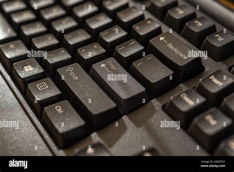 Keyboard For Computer Server Or Desktop Computer Focus On Shift Button On A Keyboard In Office