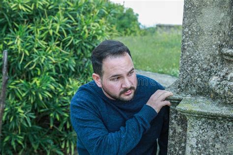 Man Hiding From Someone Searching For Him Stock Photo Image Of Male Suspicious 353616604