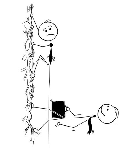Stick Figure Climbing Ladder Of Success Illustrations Royalty Free