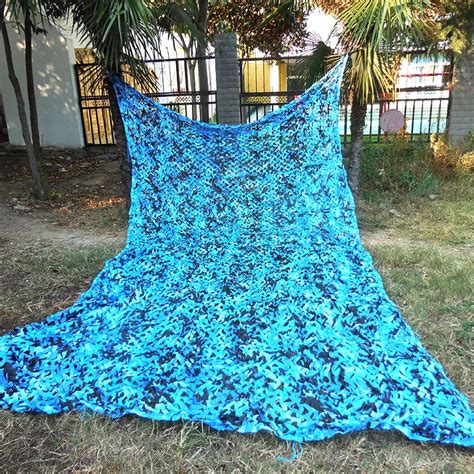 7m 7m Military Camouflage Netting Blue Camo Mesh Netting For Sun Tarp