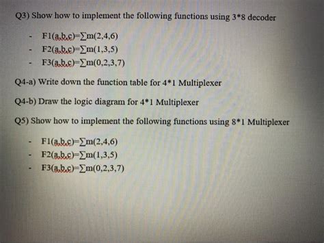 Solved Q3 Show How To Implement The Following Functions