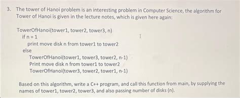 Solved The Tower Of Hanoi Problem Is An Interesting Chegg