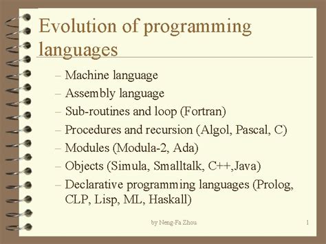 Evolution Of Programming Languages Machine Language Assembly Language