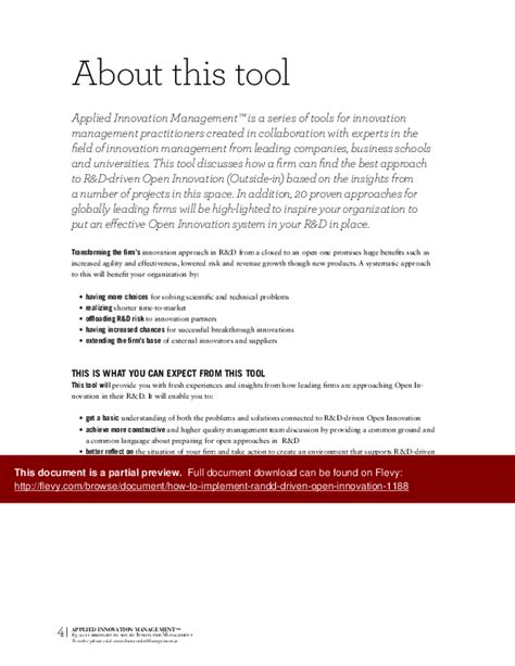 How To Implement Randd Driven Open Innovation Pdf