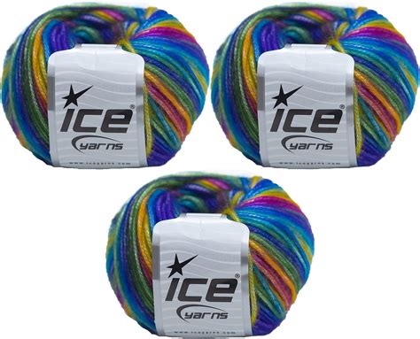 Ice Yarn Picasso 3 Pack Light Shinny Yarn Knitting Yarn Crochet Yarn