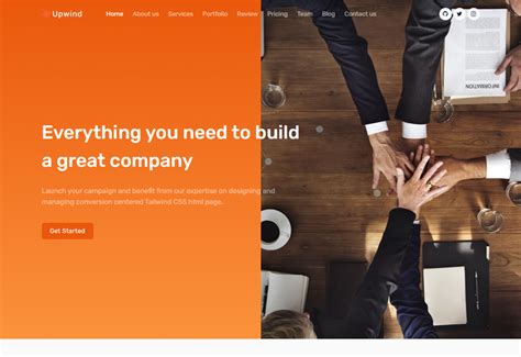 Upwind Angular 16 Tailwind Landing Template