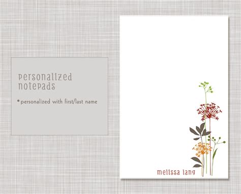 Personalized Notepad Dandelion Silhouette Flowers Floral Etsy