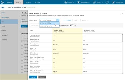 step 4 choose data to restore veeam backup for salesforce user guide