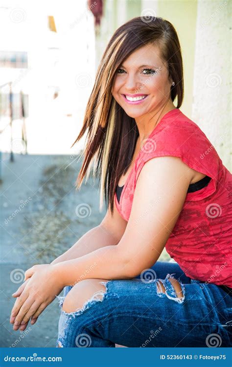 Girl Fashion Model With Brown Hair Stock Image Image Of Affection Flirty