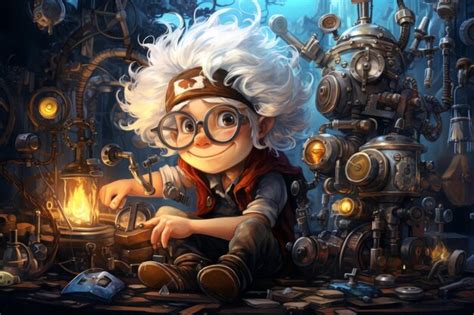 A Quickwitted Gnome Inventor Creating Ingenious Gadgets Generative Ai Premium Ai Generated Image