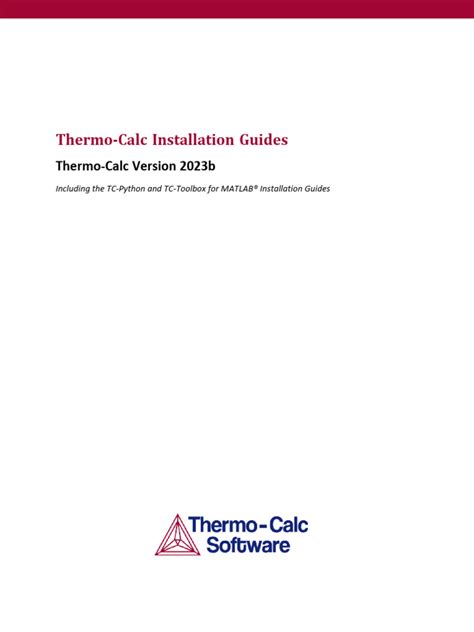 Thermo Calc Installation Guides Pdf Installation Computer Programs