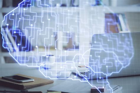 컴퓨터와 뇌 스케치 홀로그램 작업 테이블의 이중 노출 브레인 스토밍 개념 개념에 대한 스톡 사진 및 기타 이미지 개념 개발