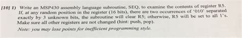 Write An Msp430 Assembly Language Subroutine Seq To