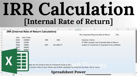 Learn Microsoft Excel On Linkedin Irr Internal Rate Of Return Calculation In Excel