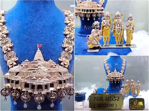 Ram Mandir Theme Necklace 5 Thousand Diamonds And 2 Kg Silver 40