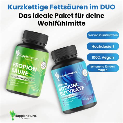Supplenatura Rheinland® Natriumbutyrat Kapseln Sodium 180 St Shop