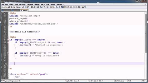 Php Tutorials Register And Login Part 22 Mass Email Users Part 2 Youtube
