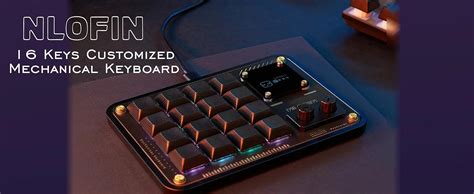 Nlofin Double Knob Custom Macro Pad Programmable Designer Mini Keyboard 16 Keys With