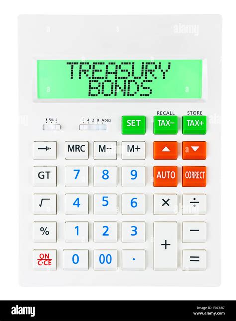 Calculator With TREASURY BONDS On Display Isolated On White Background Stock Photo Alamy