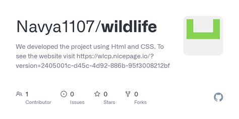 Github Navya Wildlife We Developed The Project Using Html And Css To See The Website