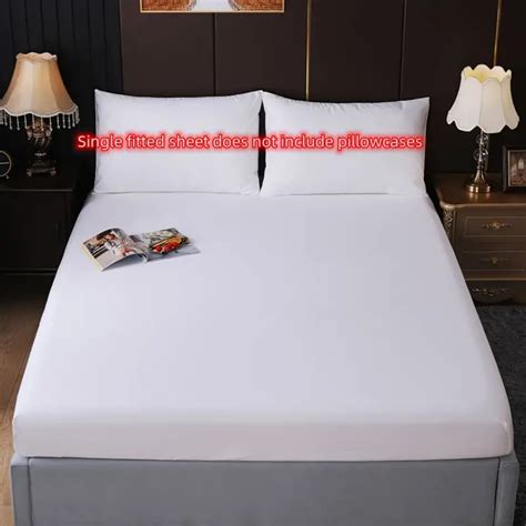 Polyester Fitted Sheet Without Pillowcase Minimalist Solid Temu New