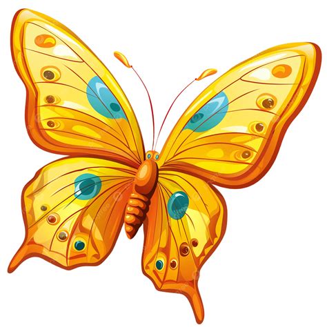 Ilustración De Vector De Pegatina De Mariposa Amarilla Png Dibujos