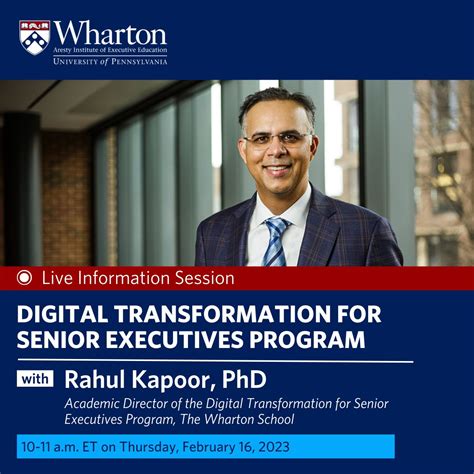Wharton Exec Eds Digital Transformation For Senior Executives Program