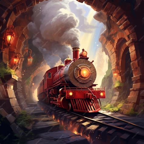 There Is A Train Coming Out Of A Tunnel With Steam Coming Out Of It