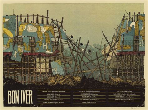 Bon Iver Tour Poster By Landland