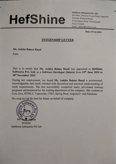 Fullstackdevelopment Java Internship Learning Newskills Ankita Rasal