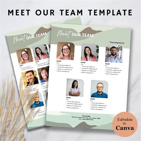 Modern Meet Our Team Flyer Template Editable Canva Design Instant