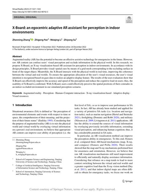 X Board An Egocentric Adaptive Ar Assistant For Perception In Indoor