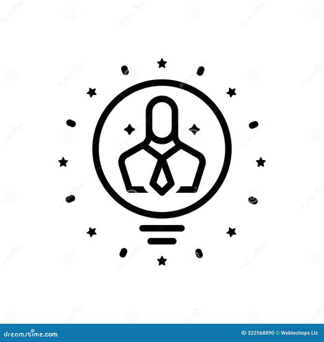 Black Line Icon For Skill Ability And Staff Stock Vector