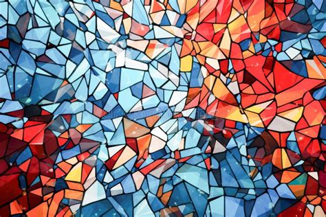 Abstract Colorful Background With Geometric Shapes And Light Effects Generative Ai Stock