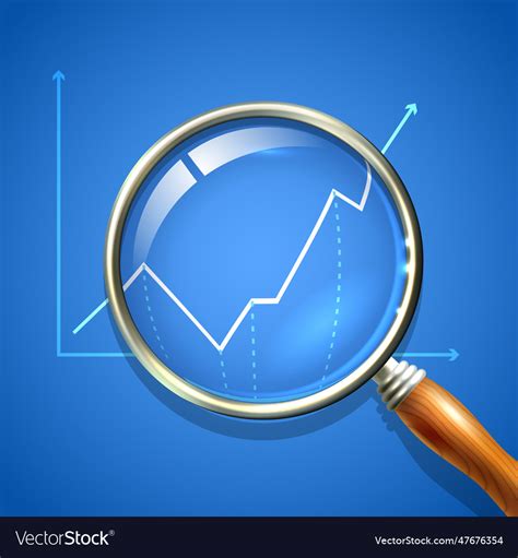 Magnifier And Chart Royalty Free Vector Image Vectorstock