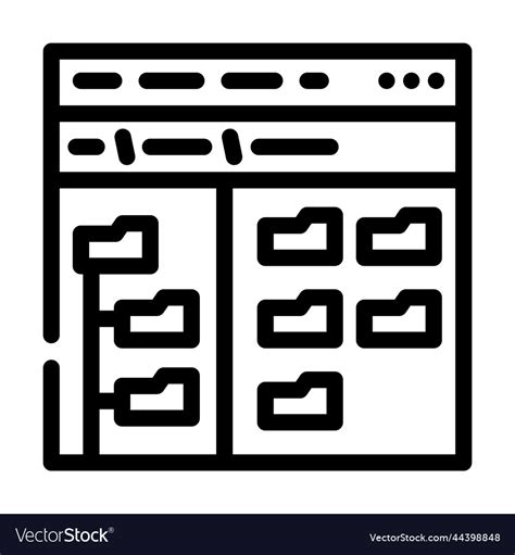 Directory Folder Line Icon Royalty Free Vector Image