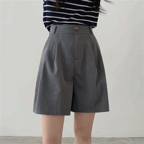 핀턱 하프 4부 반바지 슬랙스 2color 에이블리