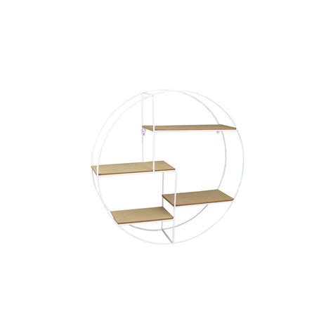 Prateleira De Parede Redonda Metal Branco 50 X 12 X 50 Cm