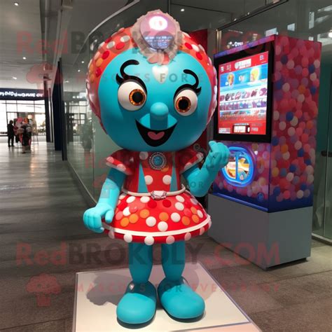 Gumball Machine Mascot Costume Character Dressed With A Bikini And
