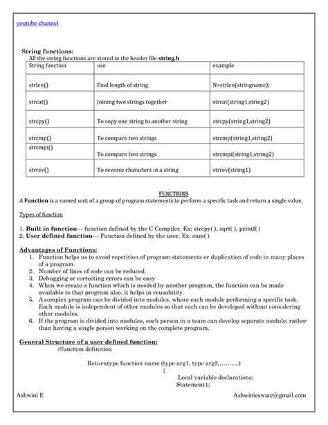 2nd Puc Computer Science Chapter 5 Review Of C Pdf Programming Languages Computing