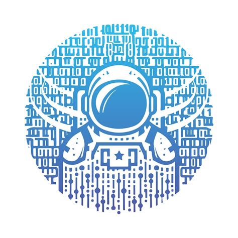 Premium Vector Astronaut Is Created By Binary Code Logo T Shirt Design