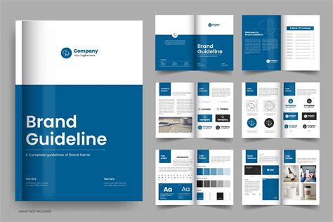 Brand Guideline Template And Brand Manual Brochure Layout Design Opuscolo Vectorgraph