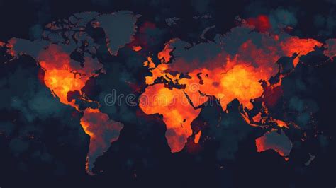 World Map Displaying Zones Of Epidemic Outbreaks And Their Intensity Across Regions Generative