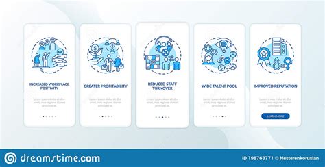 Gender Diversity Policy Benefits Onboarding Mobile App Page Screen With