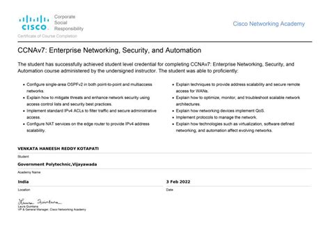 Haneesh Reddy On Linkedin Ccna Enterprise Networking Security And Automation